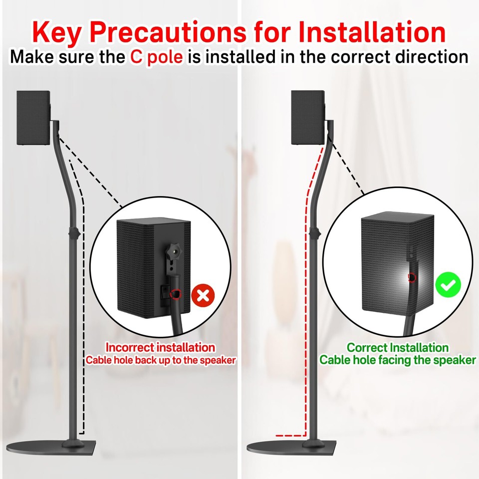 Universal Surround Speaker Stands Pair of Height Extend 33 to 42 ...
