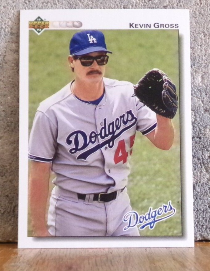 AWESOME PHOTO ON OLDER BASEBALL CARD DODGERS KEVIN GROSS - VERY COOL ...