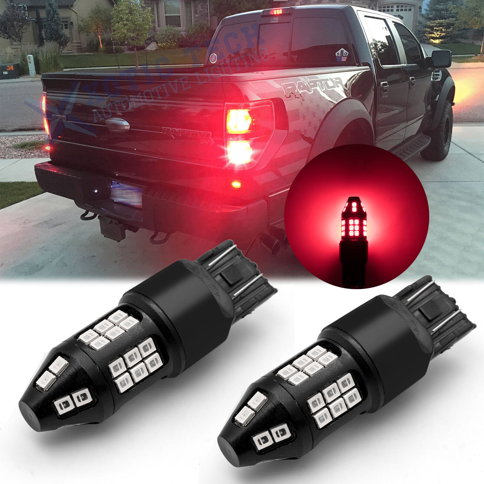 7443 LED Strobe Flashing Blinking Brake Tail Light Parking Safety ...