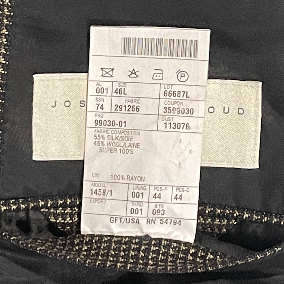 Joseph Abboud Mark Shale Silk Wool Brown Geometric Blazer Sport Jacket ...