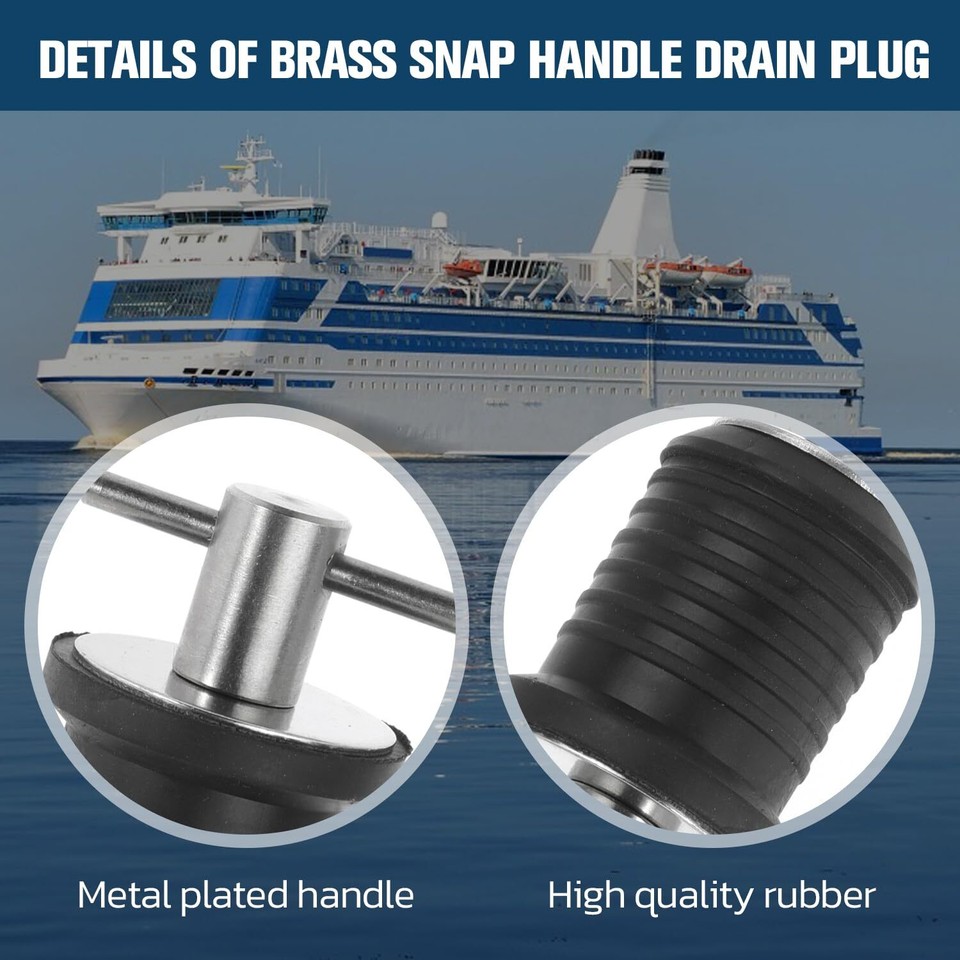 2 X Boat Drain Plug Rubber Stainless Steel Twist Hull Drain Plugs ...
