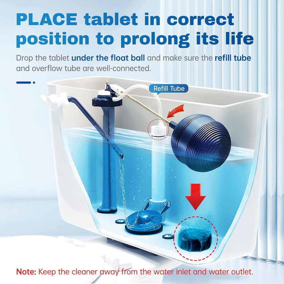 Automatic Toilet Bowl Cleaner Tablets, Bathroom Toilet Tank Cleaner (12 ...