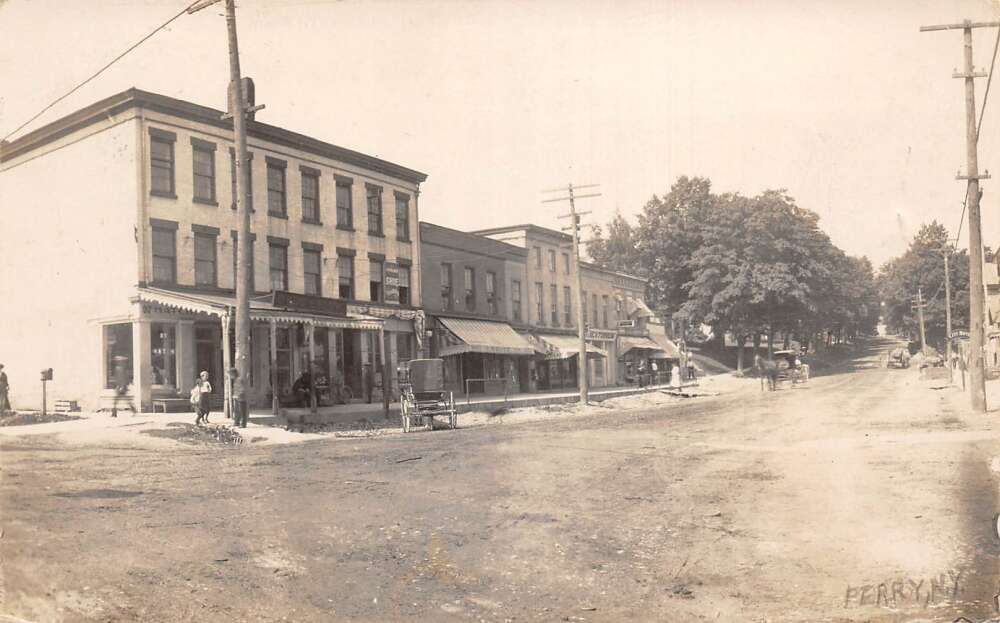 Perry New York Business District Real Photo Vintage Postcard AA65366 | eBay