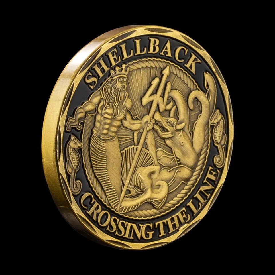 U.S. Navy Shellback Crossing The Line Military Veteran Challenge Coin ...
