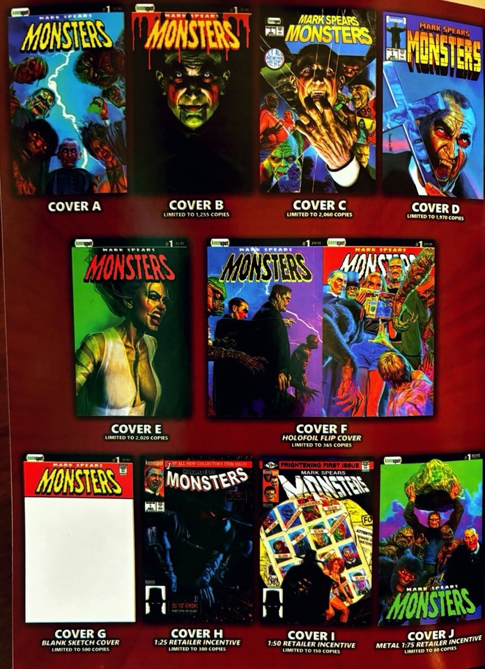 Mark Spears MONSTERS #1 Comic Book NM * Cover D Incredible Hulk #340 ...