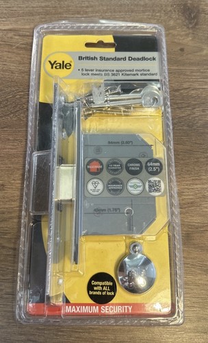 Yale British Standard 5 Lever Mortice Deadlock 64MM - P-M562-PB-67 ...