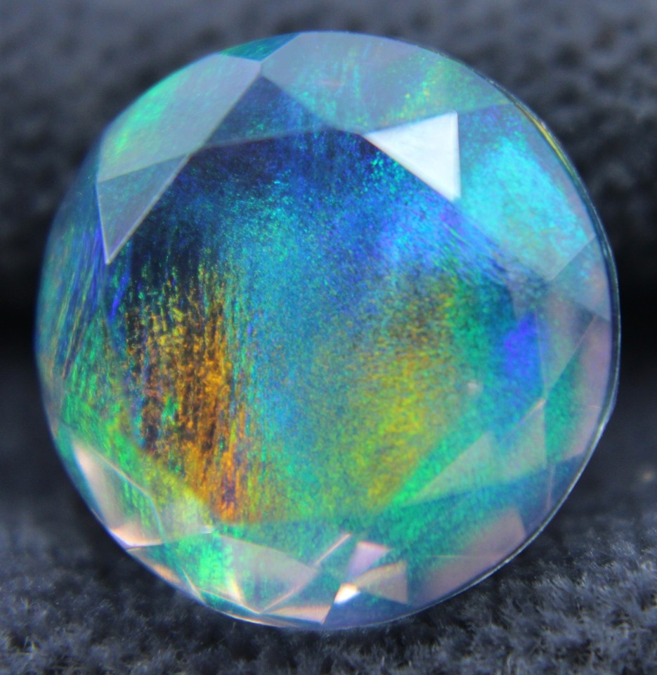 9.25 CT Round Cut Triple Fire Opal Blue Color Loose Gemstone | eBay ...