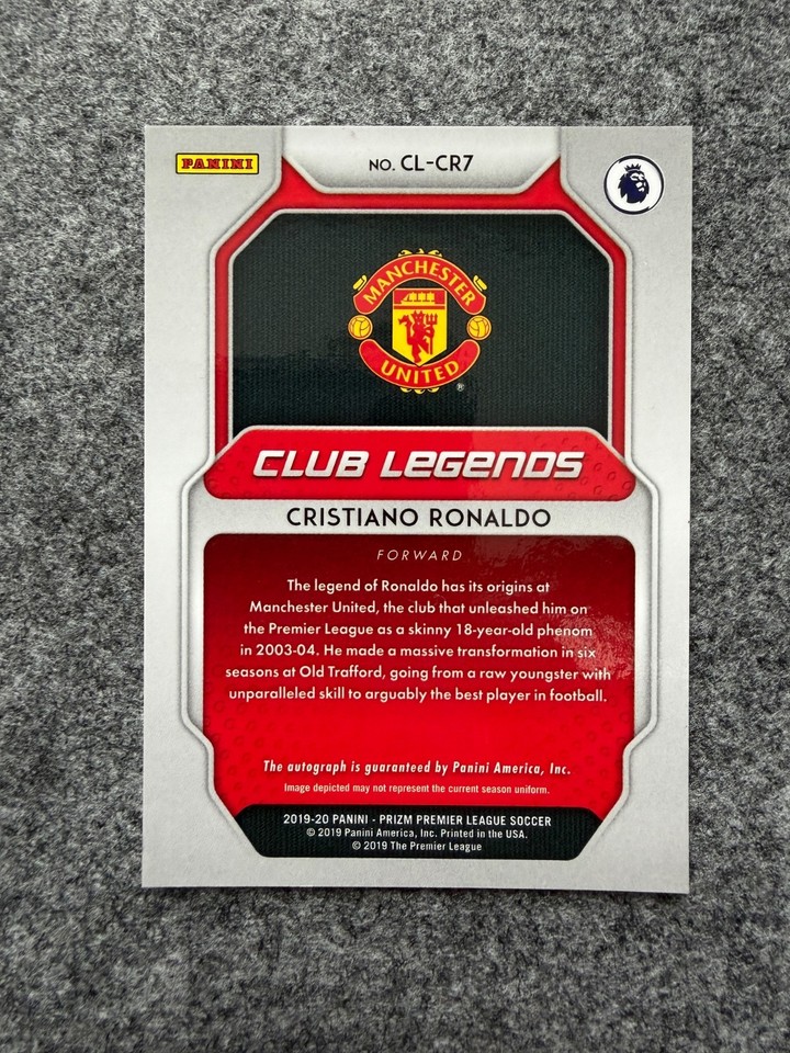 Panini 2019/20 Prizm Cristiano Ronaldo Auto Club Legends Autograph ...