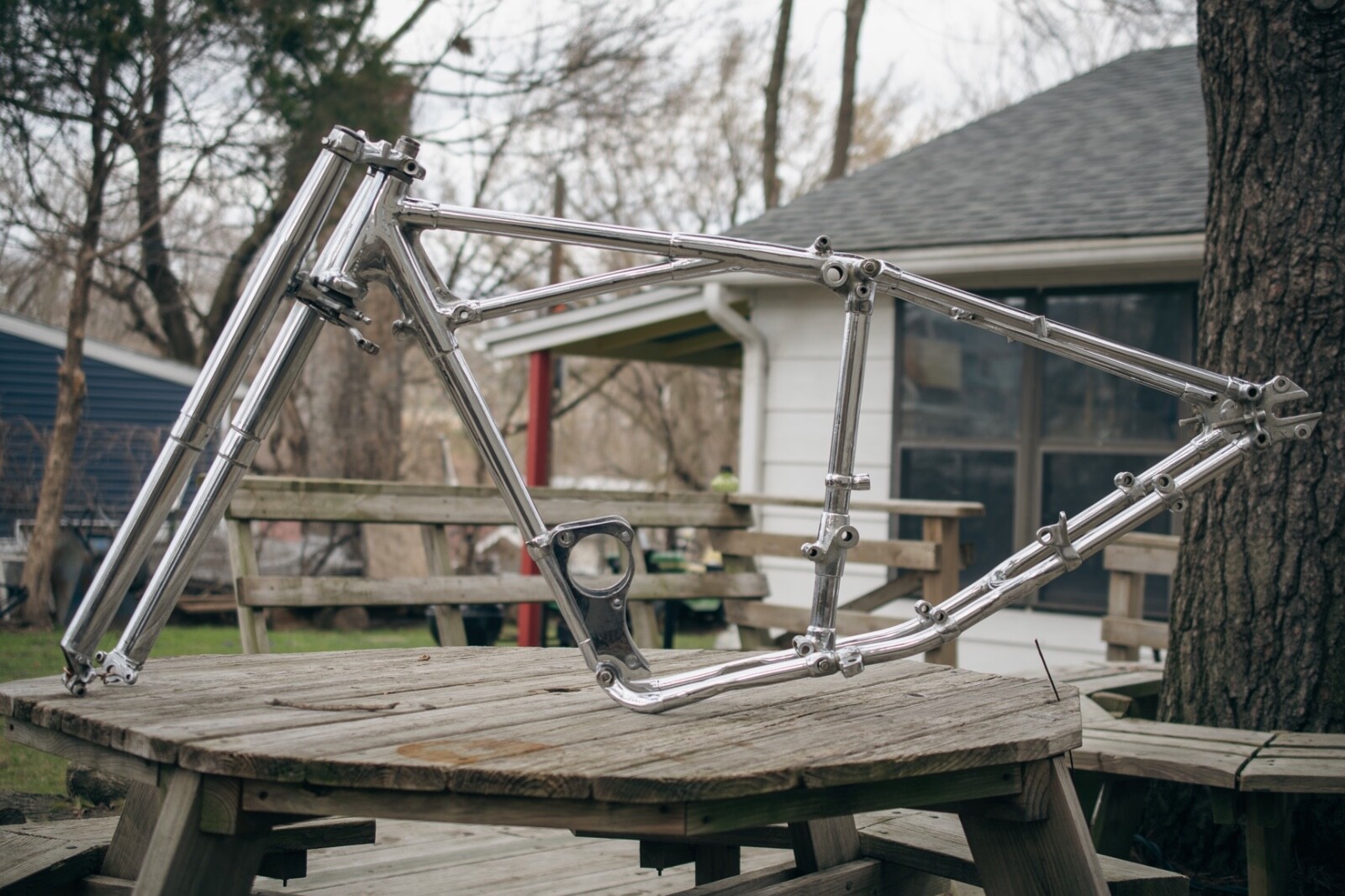 Triumph Pre Unit Rigid Chrome Frame Front End Old Show Bike MCM Chopper ...