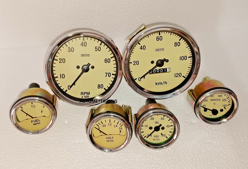 Smiths kit -Elec Temp Oil Fuel Volt Gauge 0-120KMH Speedo 0-80 RPM ...
