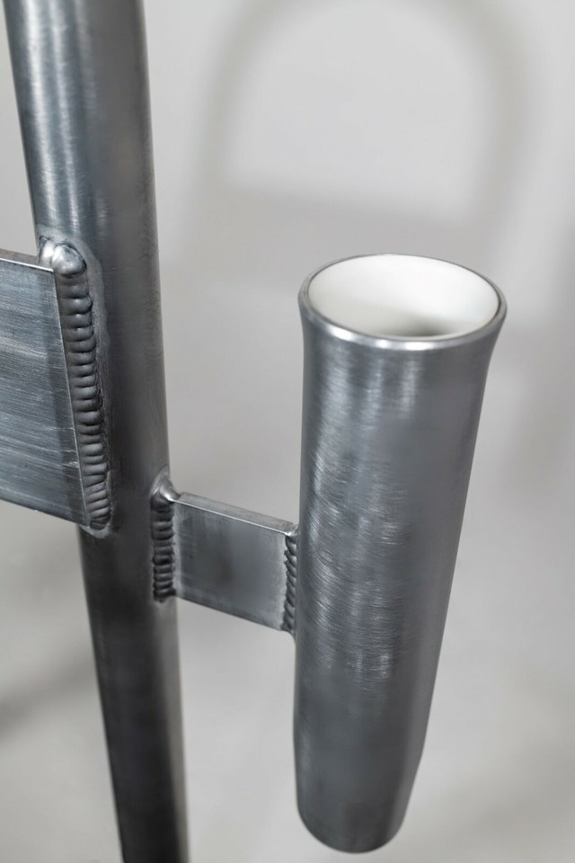 36" Aluminum Handrail Handle - Grab Bar w/ Rod Holder Docks, Boats ...