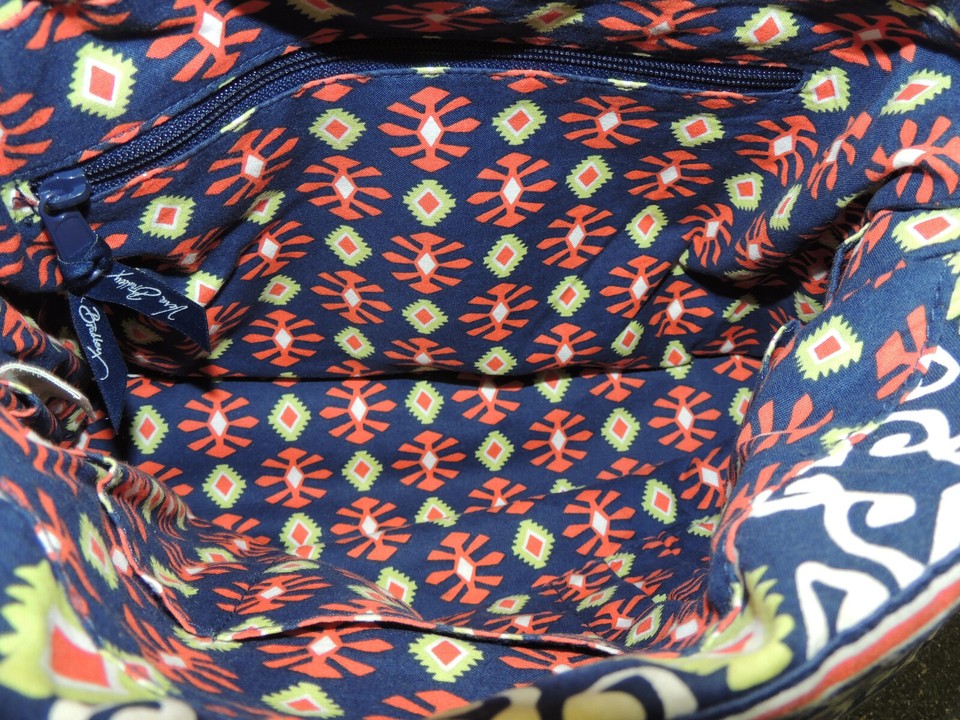 Vera Bradley Sun Valley Orange Green Blue Purse Handbag Tote | eBay