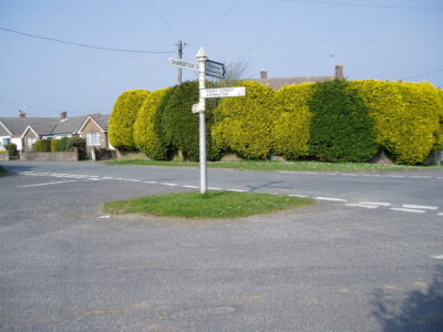 Photo 6x4 Which way now ? South Chard Signpost at five ways crossing ...