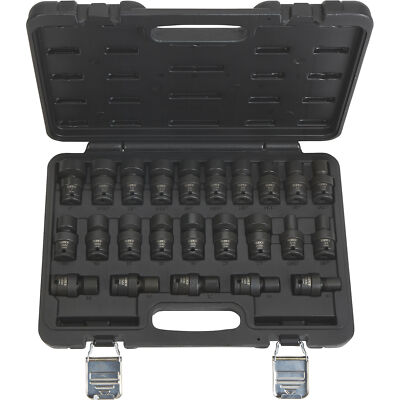 Klutch Universal Joint Impact Socket Set, 24-Pc., 3/8in. Drive, SAE ...