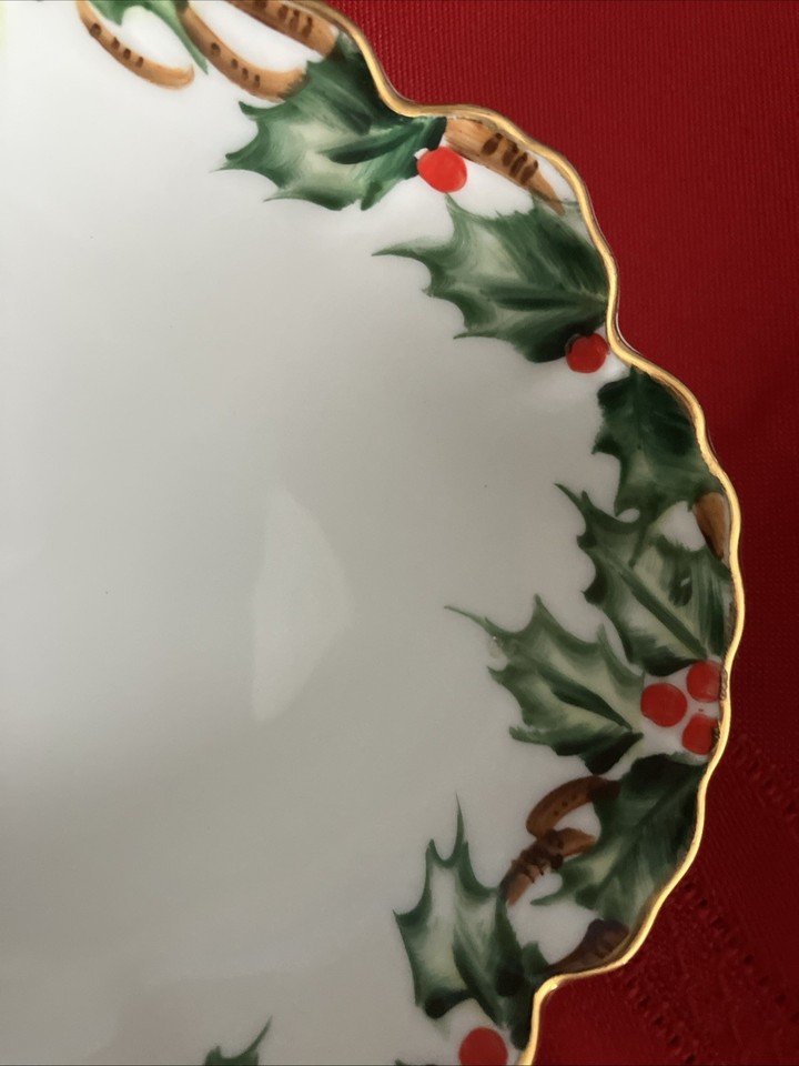 Vintage Lefton Holly Berry Candy Cane No. NE 2095 Candy Dish - Mint ...