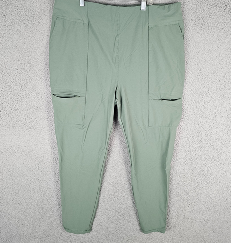 Fabletics Hybrid Cargo Pants Womens 2X Green Zipper Pockets High Rise ...