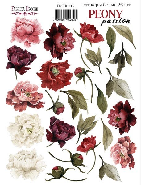 Peony Passion sticker sheet, Floral stickers for planners journals ...