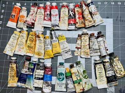 Large Lot Of 34 Oil Paint Windsor Newton Grumbacher Lukas Sennelier ...