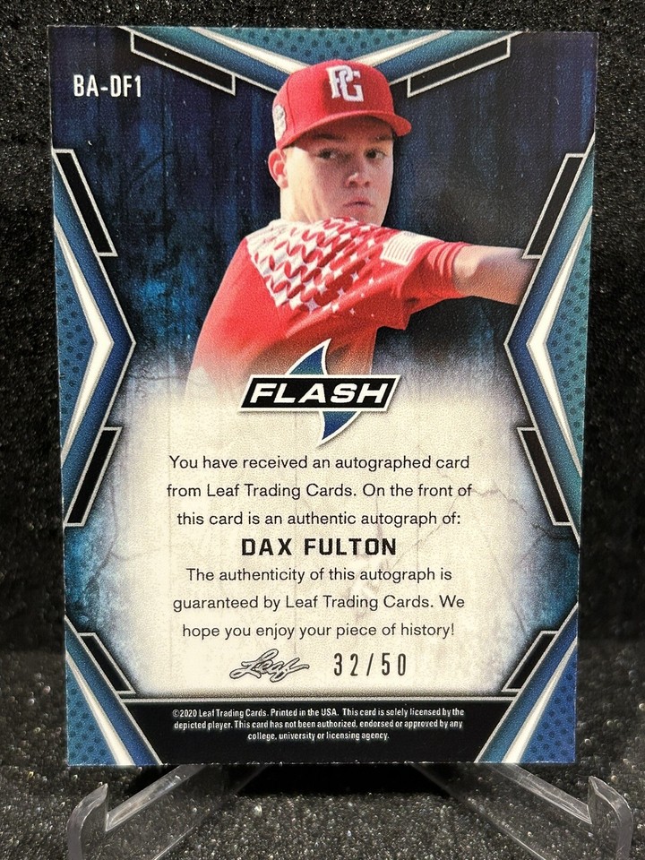 2020 Leaf Flash Blue /50 Dax Fulton #BA-DF1 Auto Miami Marlins | eBay