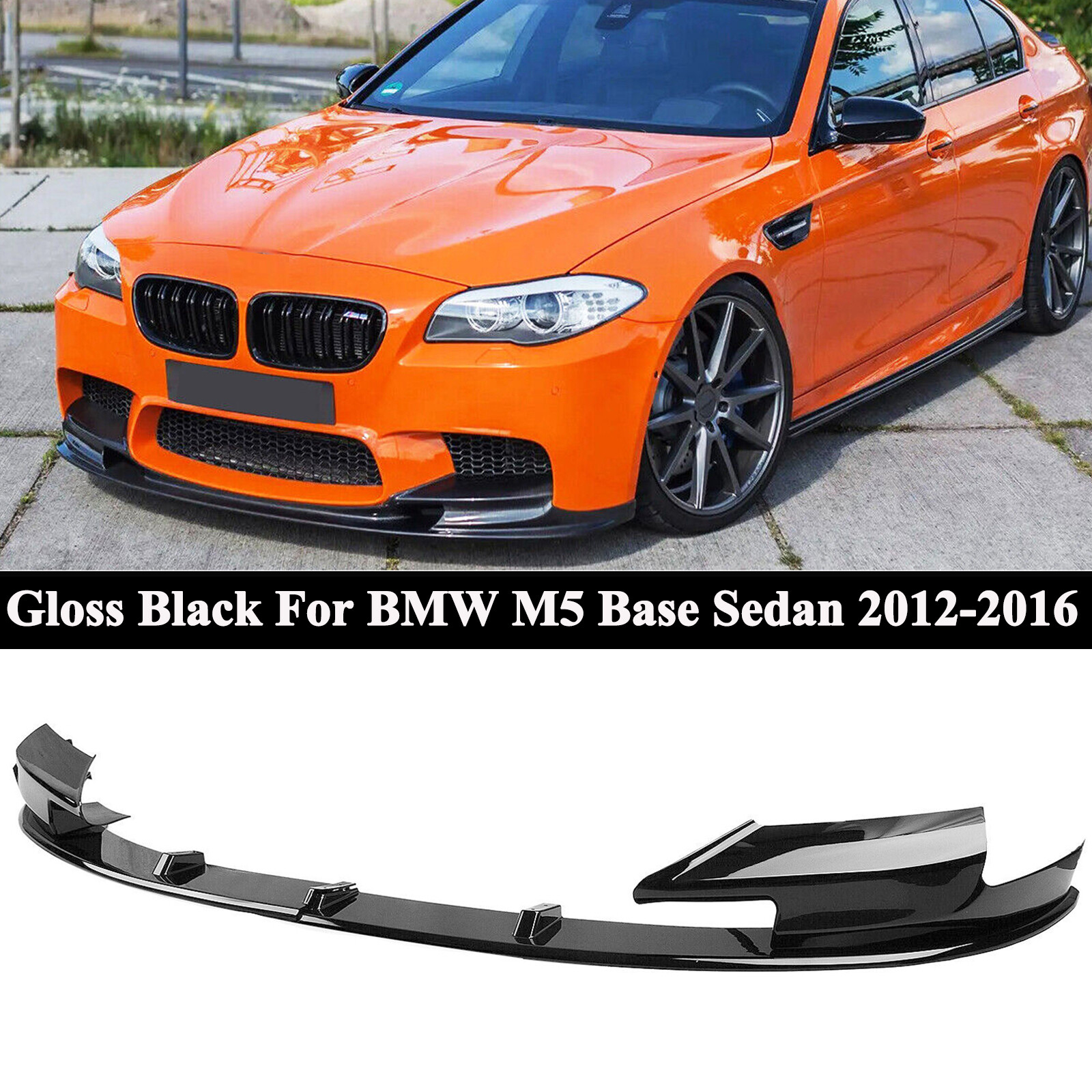 For BMW M5 Base 2012-2016 MP Style Gloss Black Front Bumper Lip Spoiler ...