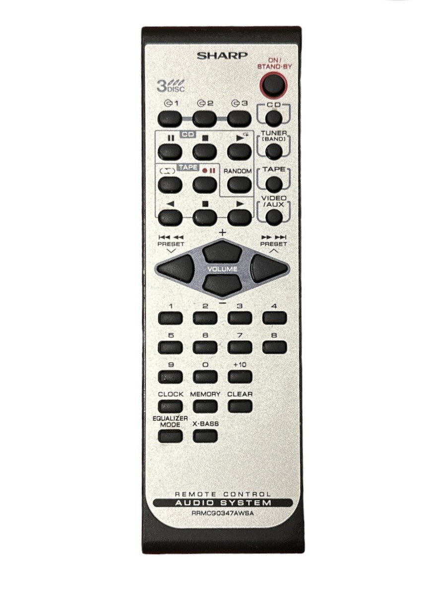 Original Sharp RRMCG0347AWSA Xl-hp500 Xl-hp700 Audio Remote Control for ...