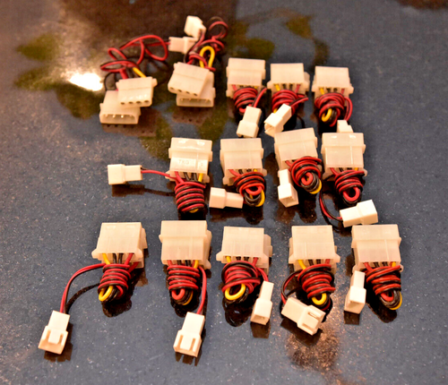 4 pin Molex Inline 2 Pin Fan Header, Fan Power Cable, Adapter Lot of 14 ...