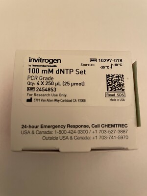 Invitrogen dNTP Set 100 mM 4x250ul PCR Grade dNTP mix 10297018 10297 ...
