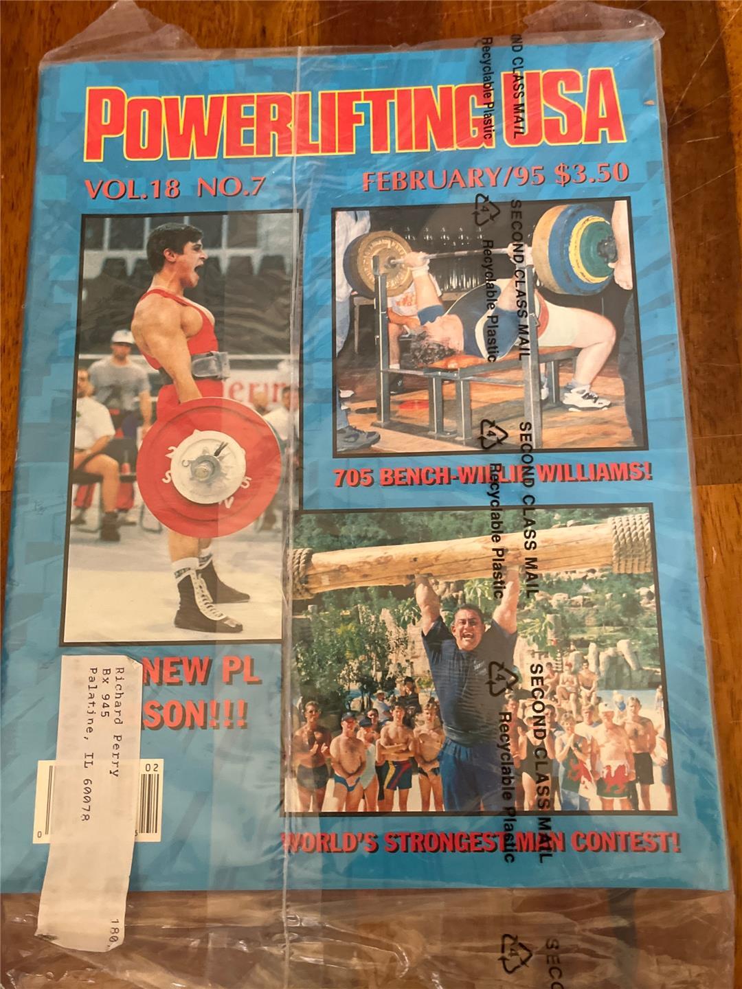 POWERLIFTING USA bodybuilding muscle magazine WILLIE WILLIAMS 2-95 (New ...