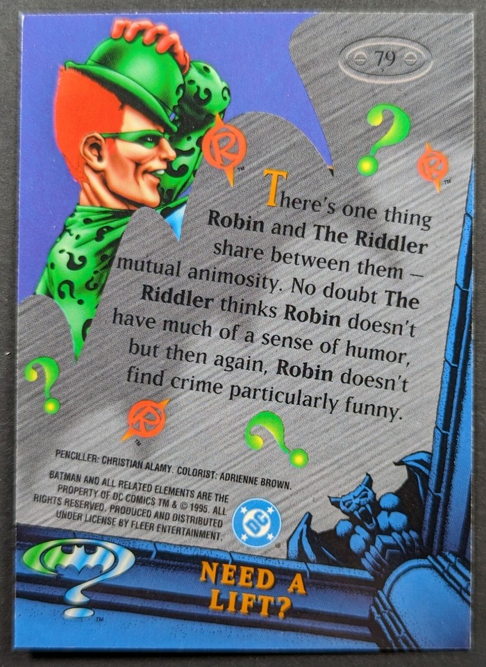 Batman Forever 1995 Robin The Riddler Fleer Metal Card #79 (NM) | eBay