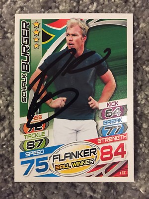 Signed Schalk Burger South Africa Rugby Attax 2015 Card | eBay UK