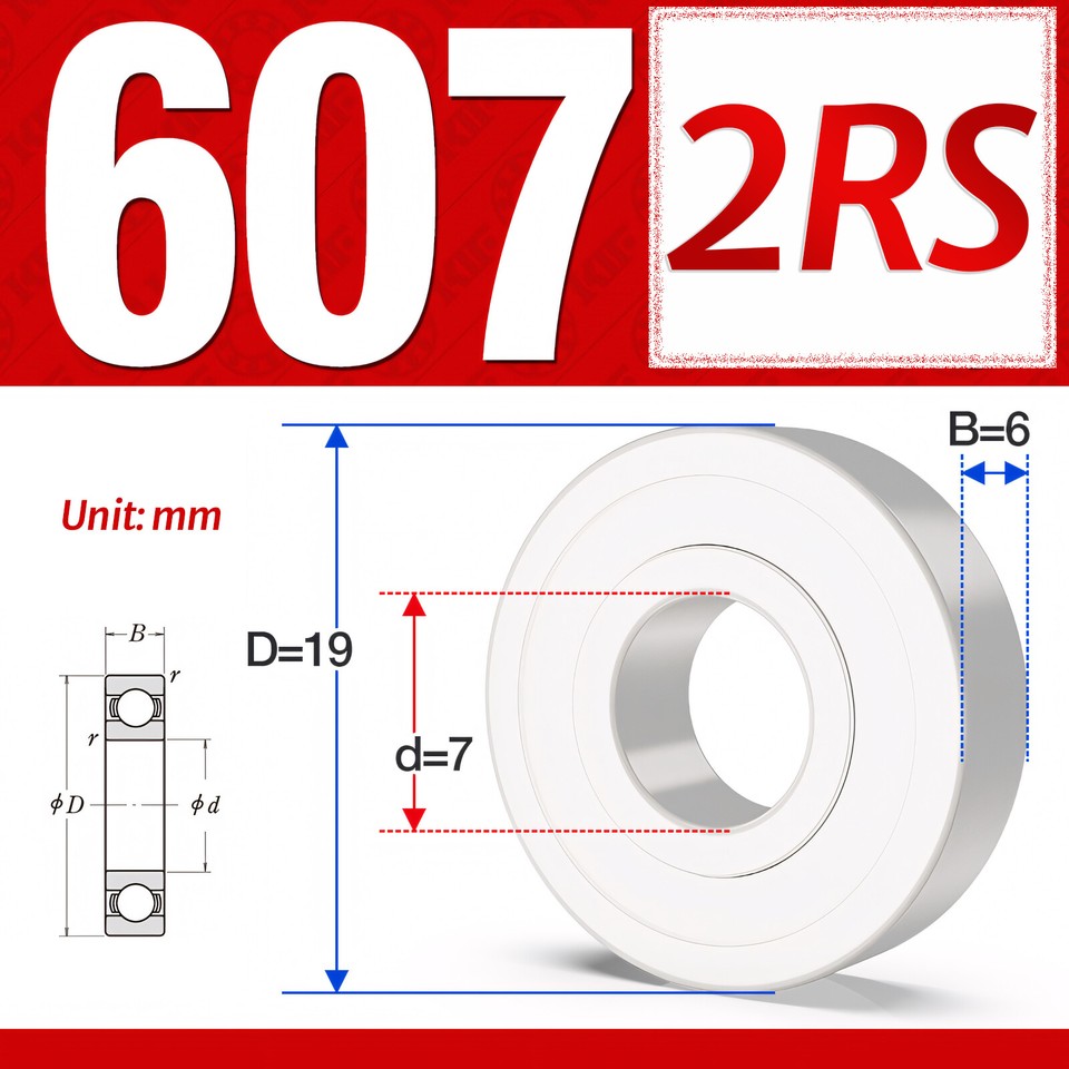 ZrO2 Zirconia Full Ceramic Ball Bearing Double Sealed 2RS Resistant ...