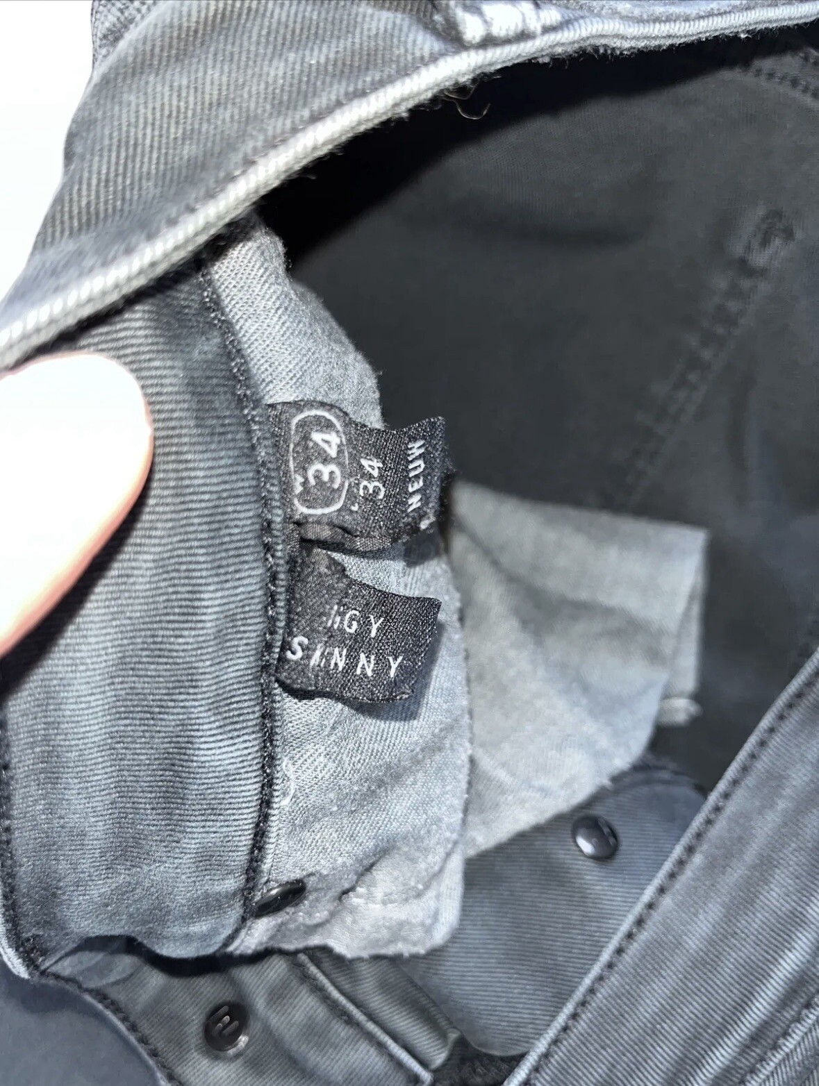 NEUW Iggy Skinny Jeans Men's Black W34 L34 Stretch Faded Button Fly ...