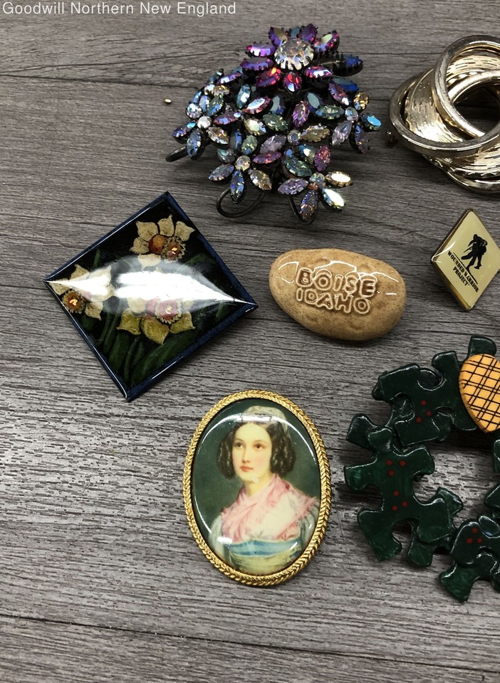 Costume Jewelry Mixed Style Pin Brooches Lot w. Floral Ribbon USCCA | eBay