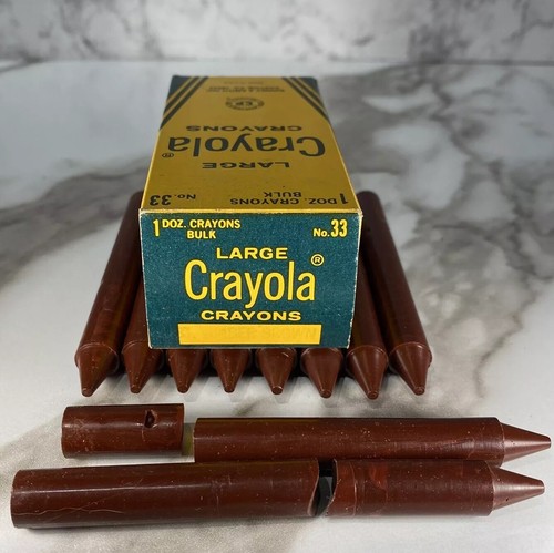 VTG Umber Brown -Binney & Smith Crayola 8+2broken Large Bulk Crayons ...