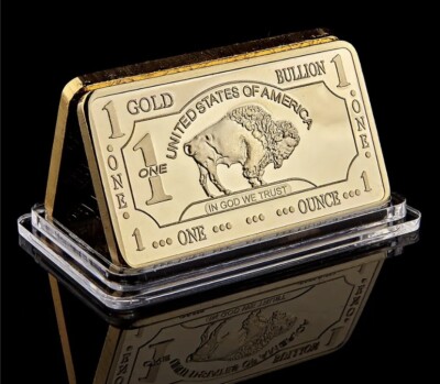 1 OZ - Gold Buffalo Bullion Bar . 999 Fine 24k | eBay