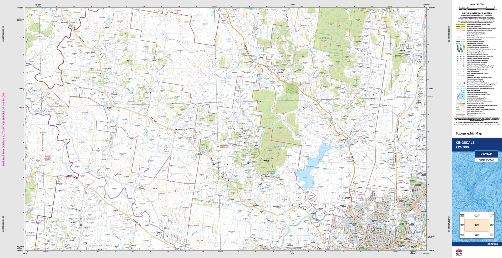 Kingsdale 8828-4S Topographic Map 1:25k | eBay