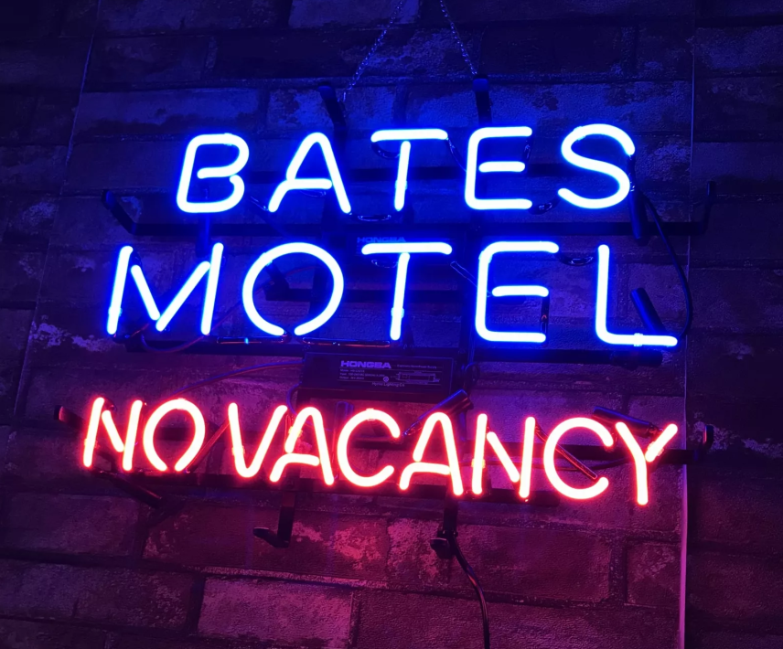 Bates Motel No Vacancy Neon Sign 17"x14" Light Lamp Beer Wall Decor ...
