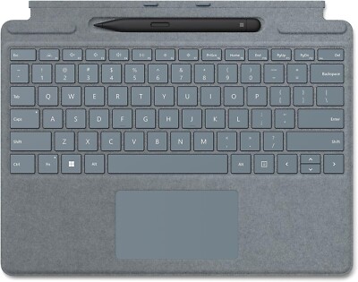 Ice Blue Surface Pro 9,8,X Type Cover Keyboard Signature Alcantara ...
