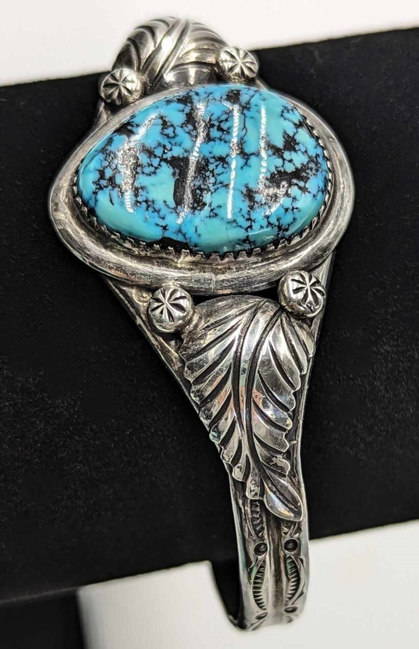 Vintage Native American Navajo Turquoise Sterling Sig… - Gem