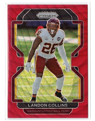 2021 Panini Prizm LANDON COLLINS RED WAVE PARALLEL #215 COMMANDERS /149 ...