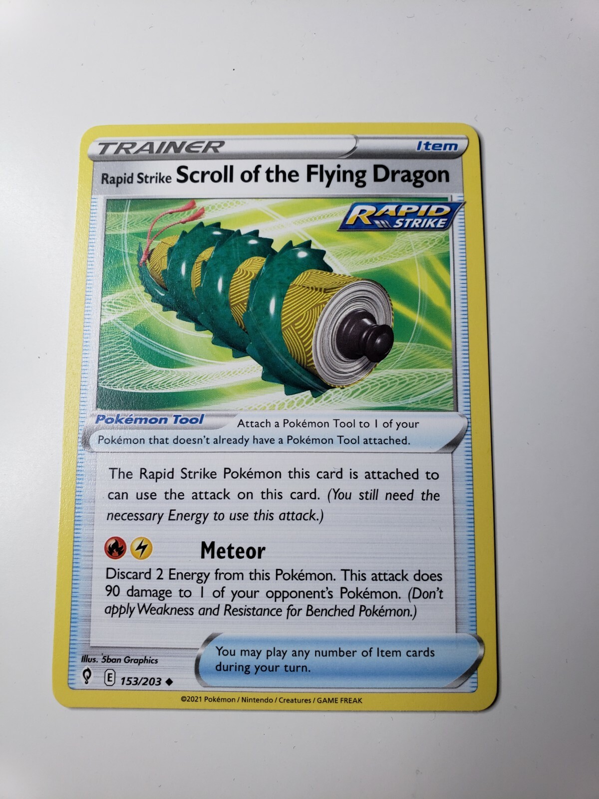 Scroll of the Flying Dragon 153/203 2021 Pokémon TCG Evolving Skies UC ...