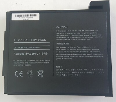 6600mAh 14.8V 12-Cell Toshiba Satellite P15 P20 P25 P30 PA3291U Battery ...