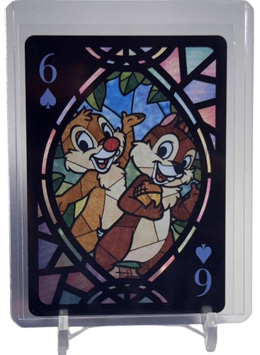 Chip & Dale 2021 Tenyo Disney Stained Glass Playing Card W/Top Loader ...