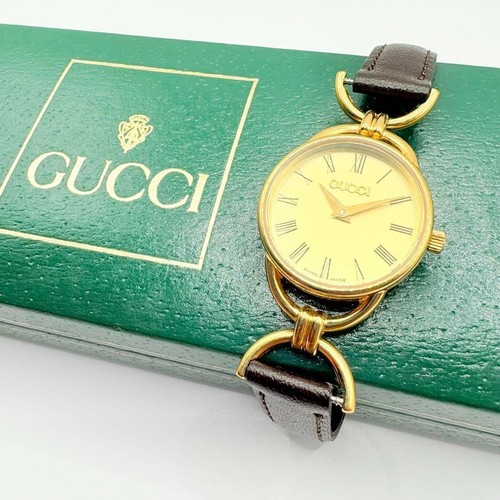 GUCCI 6000.2.L Ladies Gold Vintage Quartz Watch w/ Box From JAPAN | eBay