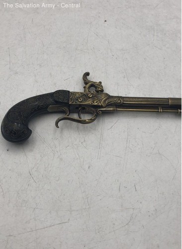 Home Decorative Gold Metal Floral Engraved Flintlock Pistol Gun | eBay