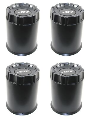 4 American Racing Black Wheel Center Caps for 8L XD300 Pulley AR901 ...