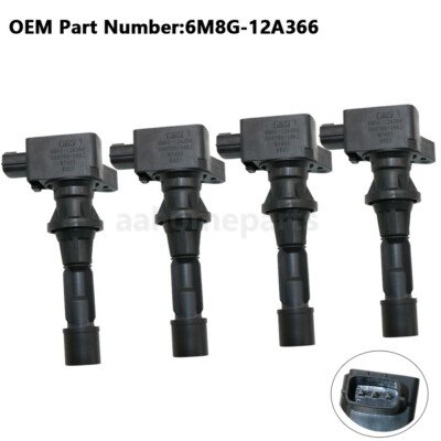 4xOriginal Ignition Coil 6M8G-12A366 for Mazda 3 6 CX7 MX-5 Miata 2.0/2 ...