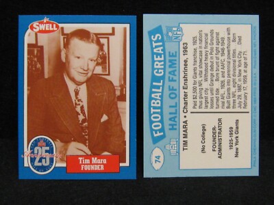 1988 Tim Mara Administrator New York Giants Swell Hall of Fame #74 | eBay