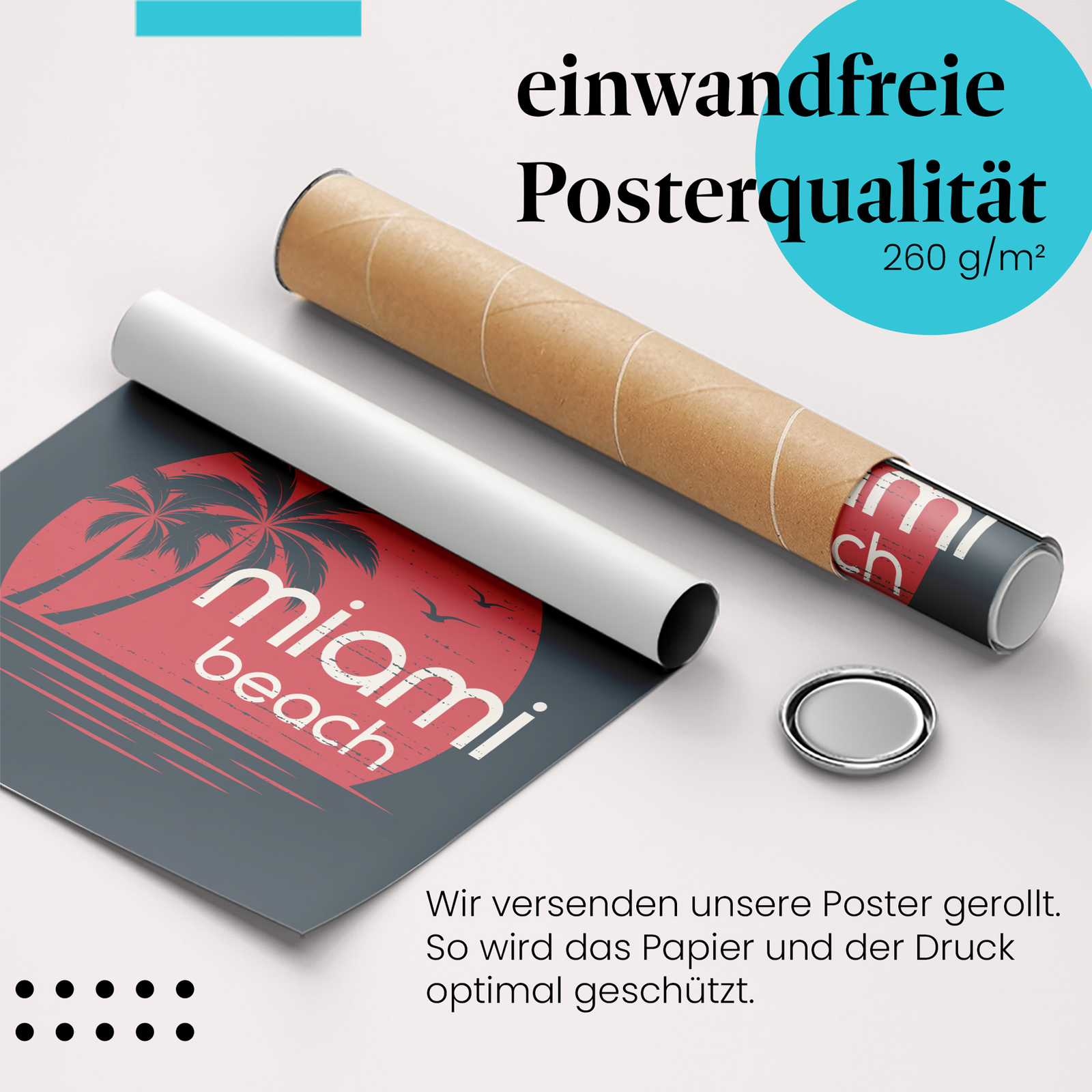 Postereck 2279 Poster Leinwand Miami Beach Plakat, Florida Palmen ...
