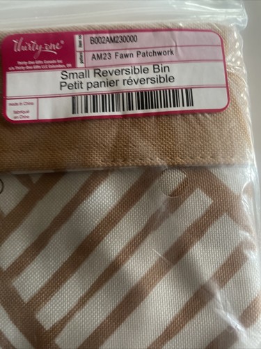 Thirty One 31 Small Reversible Bin- Fawn Patchwork Print AM23 | eBay